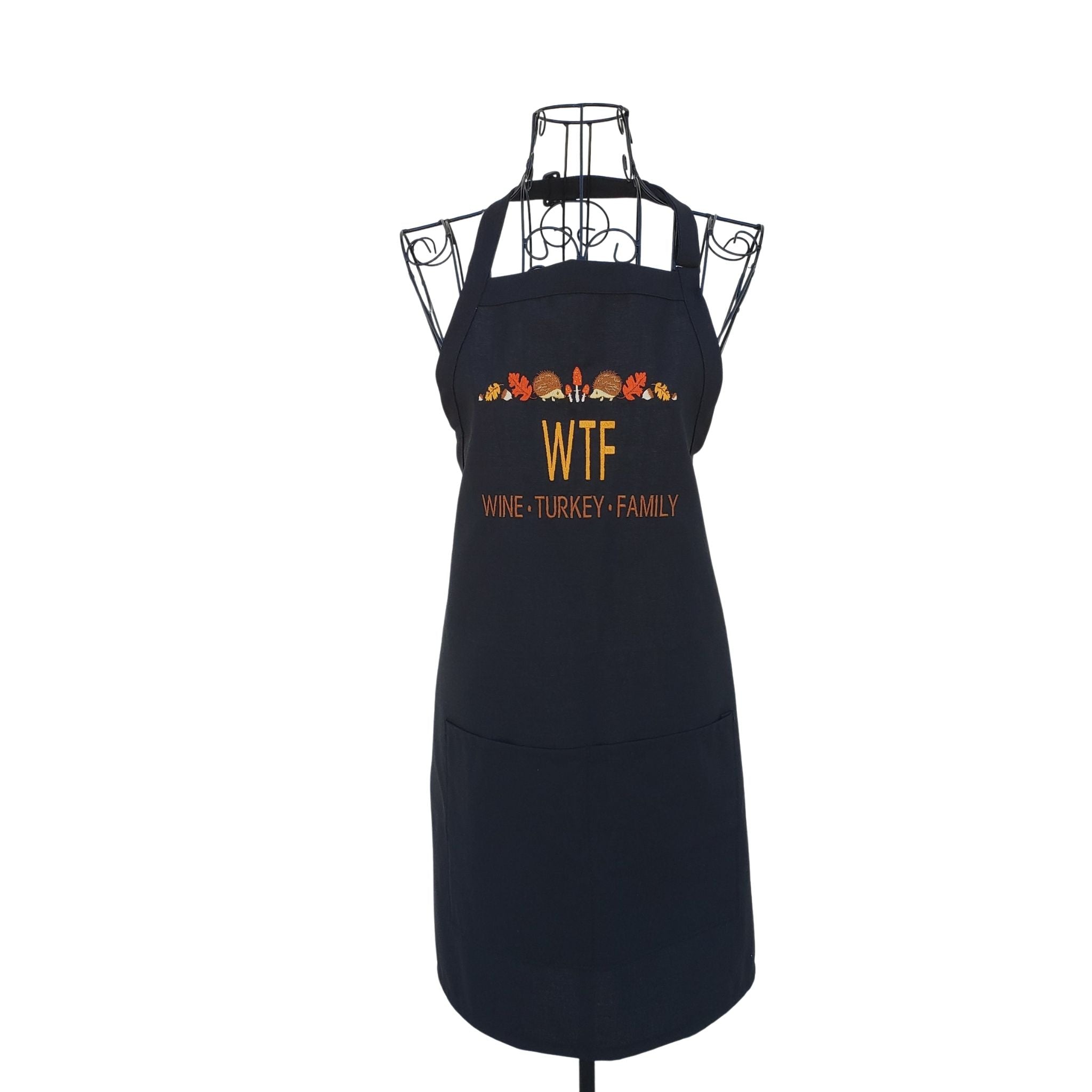 Funny Wine Turkey Family Thanksgiving Apron – Life Has Just Begun